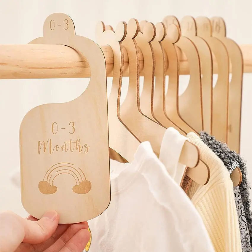 Wooden Hanger Divider, 7 Counts/set Hanger Size Marker, Hanger Size ...