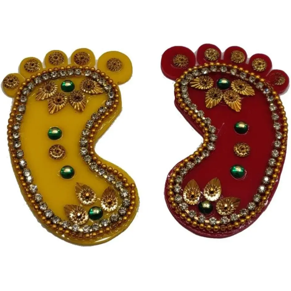 A1 Craft Small Haldi Kumkum Laxmi Pagala,Mataji Na Pagala Hindu Diwali ...